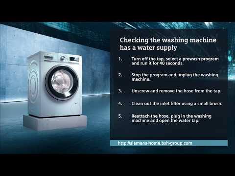 How do I ensure my washing machine is getting a water supply?