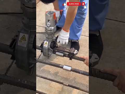 steel bar coupler inserting machine. #construction #civil #rebar #coupler
