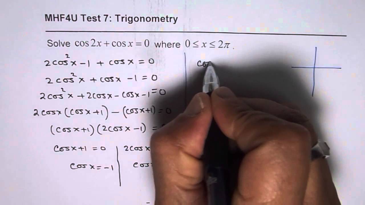 MHF4U Solve Test Trig Equation by Factoring