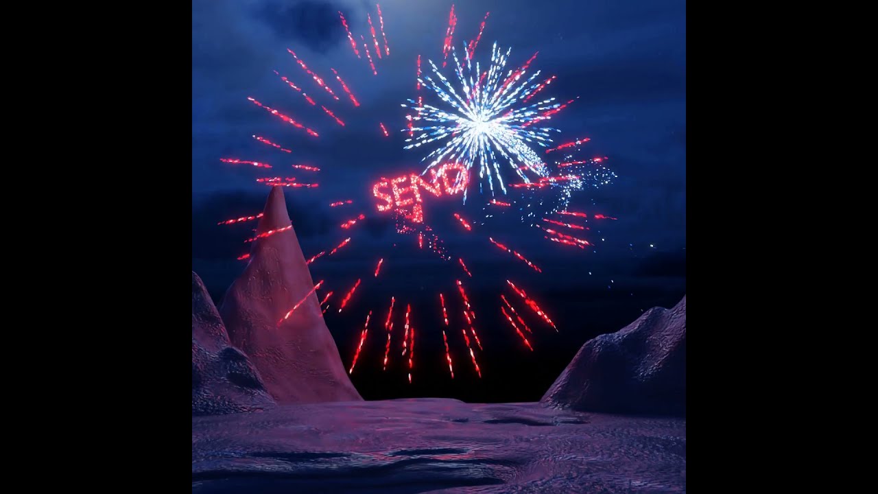 Blender: Fireworks Text Message