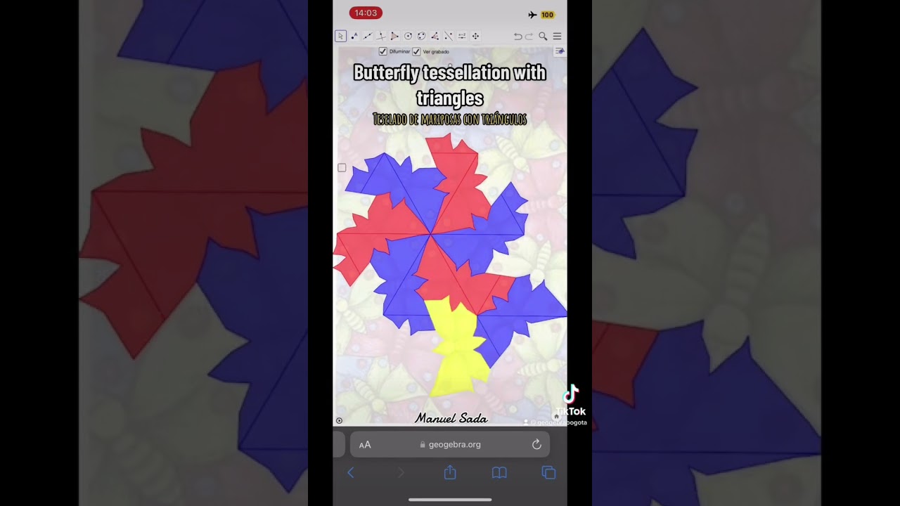 Teselados con mariposas | #aprendiendogeogebra #math #geogebra #geogebrabogota #maths #mathematics