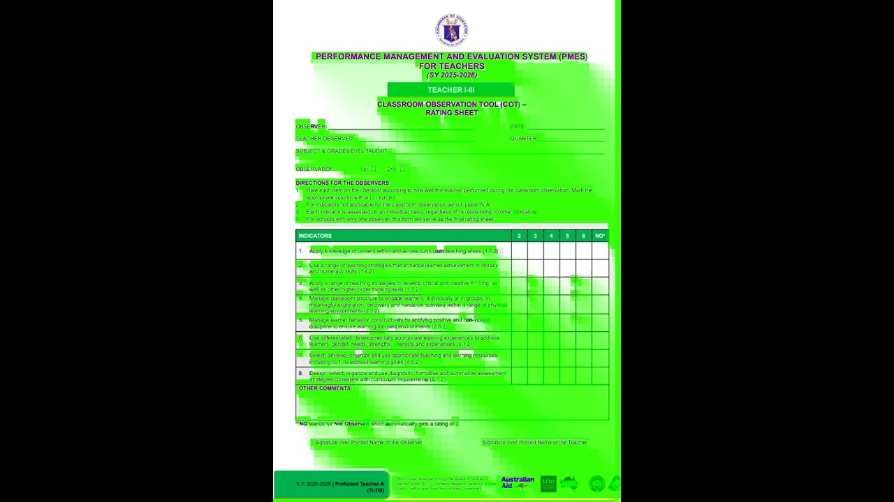 COT RATING SHEET 2025- 2026