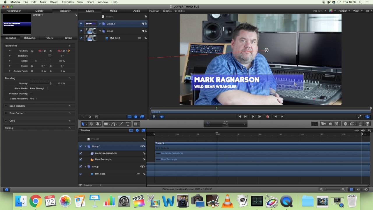 Motion 5 - creating a simple lower third graphic
