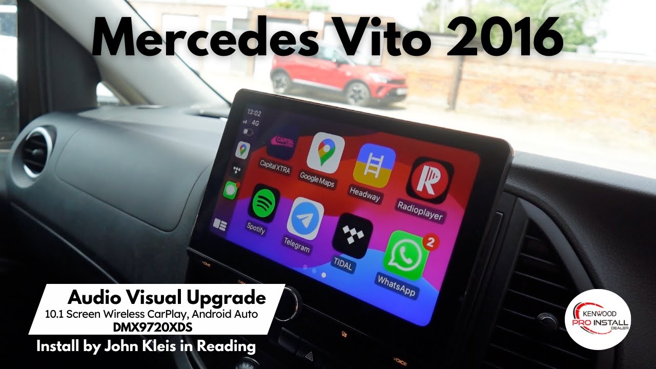 Audio Upgrade Mercedes Vito 10.1 Touch Screen Wireless CarPlay, Android Auto KENWOOD DMX9720XDS
