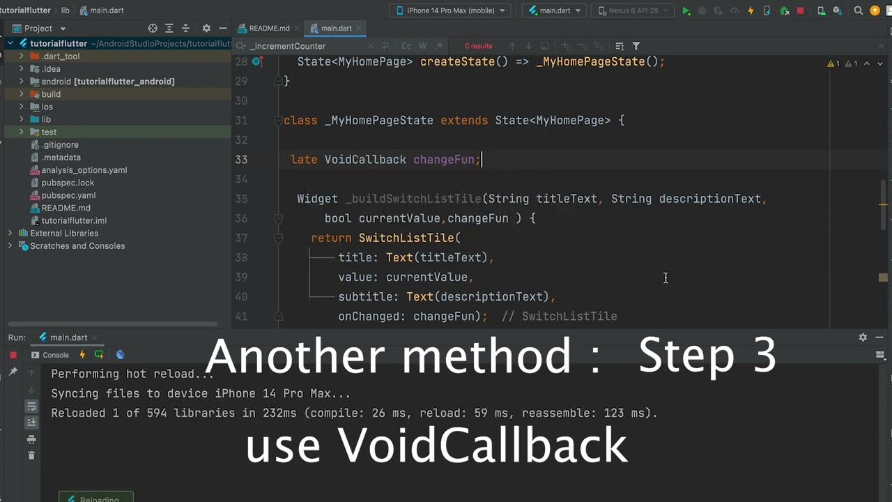 Error: The argument type 'Function' can't be assigned to the parameter type 'void Function - SOLVED