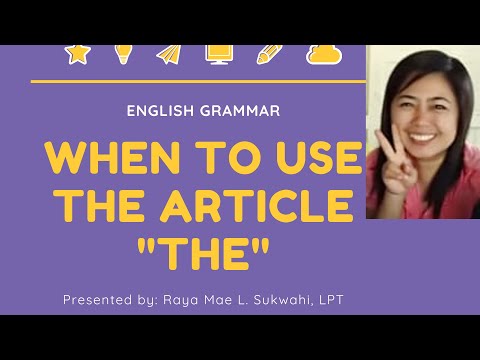 WHEN TO USE THE ARTICLE "THE"|ENGLISH GRAMMAR