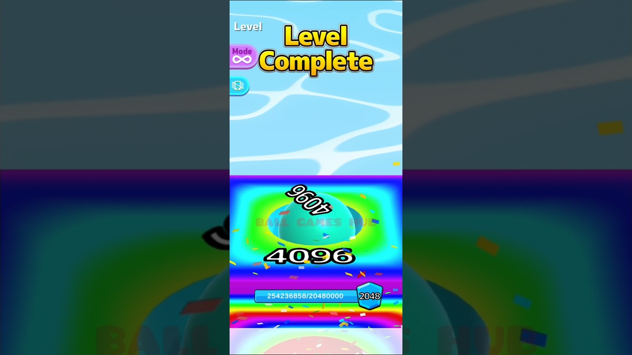 INSANE 4096 Rainbow Tile Unlocked 🌈 | Ball Run 2048 Short #ballgameshub #cutiepie22yt