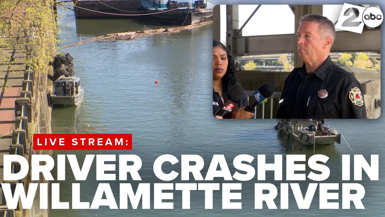 Portland Fire & Rescue update after driver crashes through Waterfront Park into Willamette River