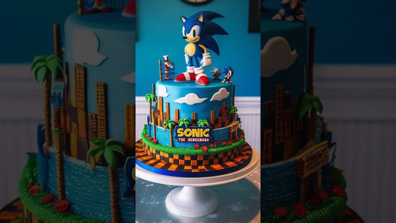 Sonic The Hedgehog Themed Cake Designs #ai #sonic