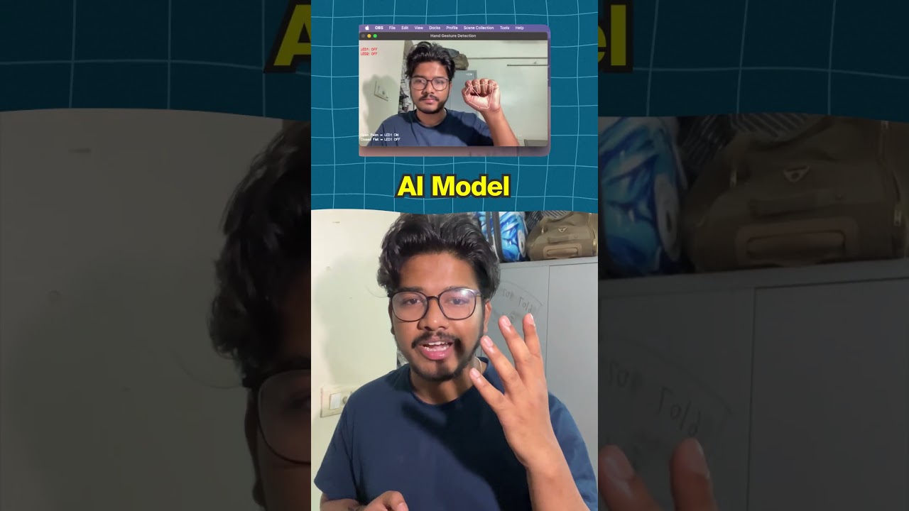 Gesture Recognition LED control using  mediapipe #robotics #esp32 #arduino #tech #microcontroller