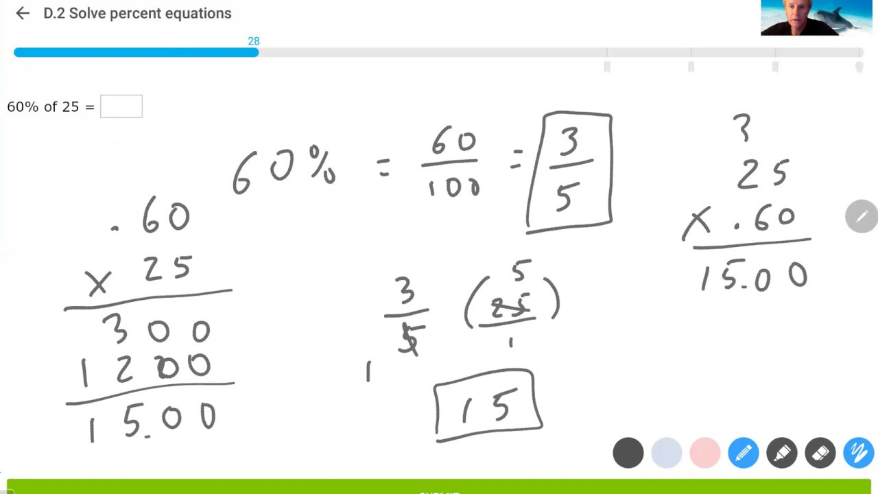 IXL Algebra1 D.2 - Solve Percent Equations
