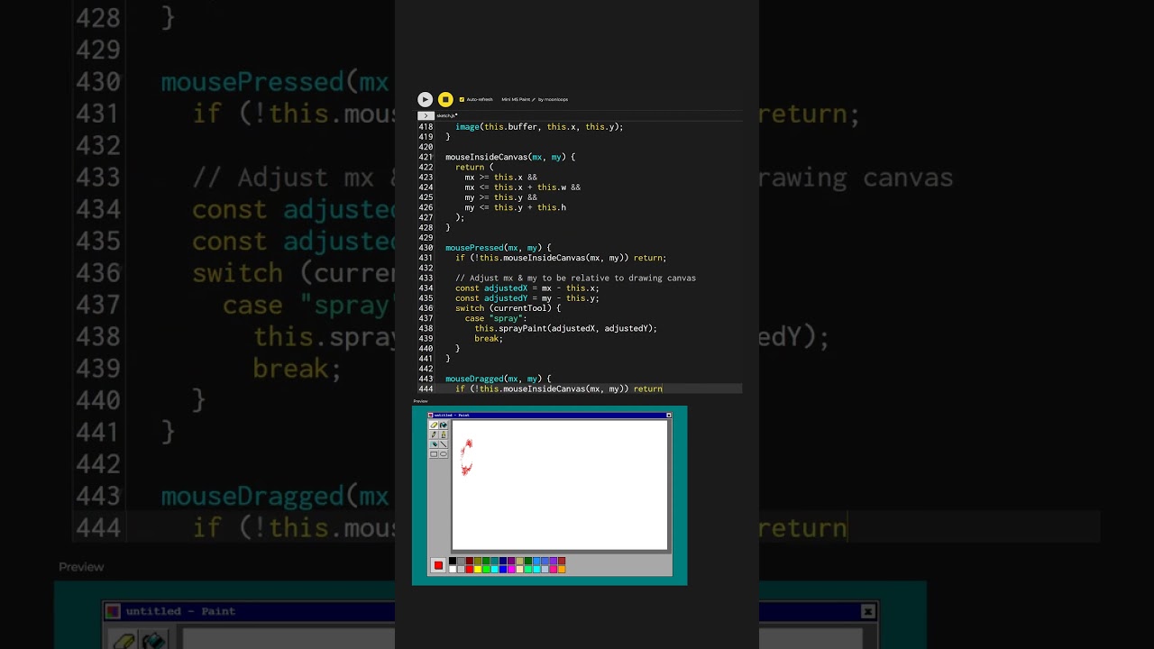 Code MS Paint in JavaScript (Part 18)! #p5js #javascript #codingtutorial #creativecoding #windows95