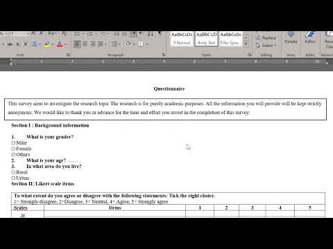 How to design Likert scale questionnaire