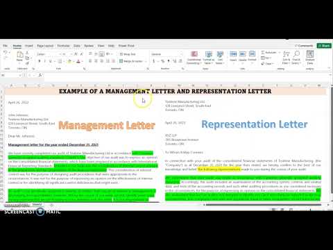 A Typical Example of Management Letter and Representation Letter in Auditing