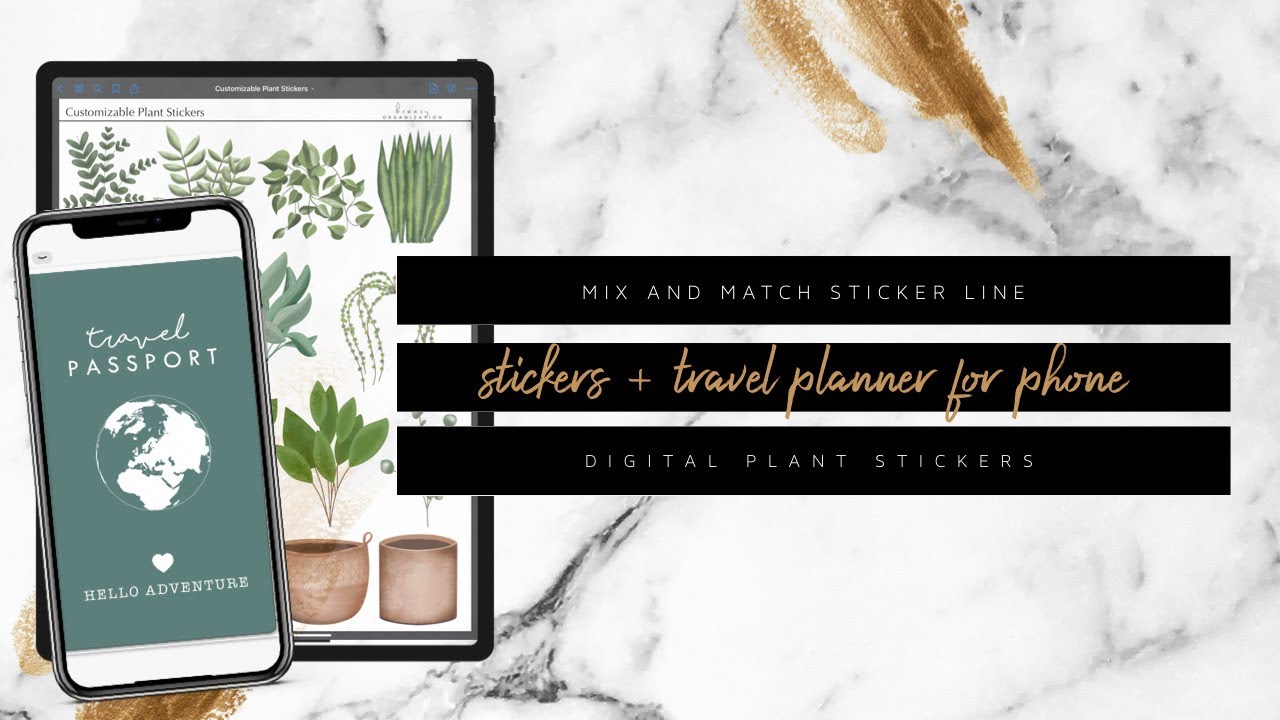Mix and Match Plant Stickers | Digital Travel Planner for iPhone the Travel passport planner!
