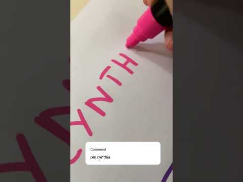 Writing Cynthia’s name