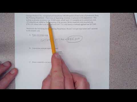 Calculate total conversion cost and materials and conversion cost per equivalent unit