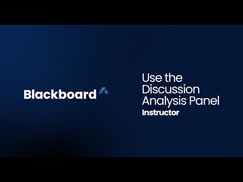 Discussion Analysis in Blackboard