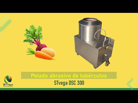 Máquina STvega DSC 300 para el pelado abrasivo de tubérculos: patatas, remolachas, zanahorias