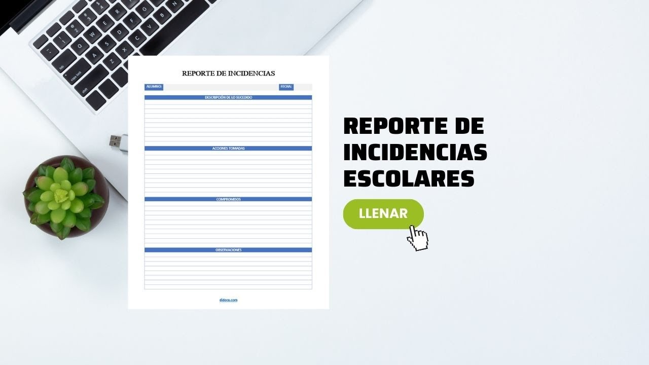 Formato de Reporte Incidencias Escolares [GRATIS]