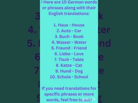 some German translation with English