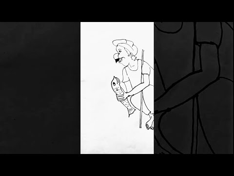 How to Draw a Fisherman for Kids || Drawing for Beginners || Easy Drawing