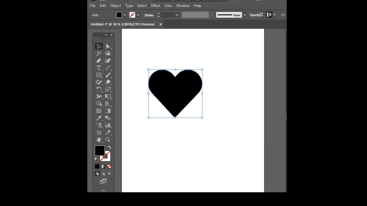 easy trick to make heart shape in adobe illustrator