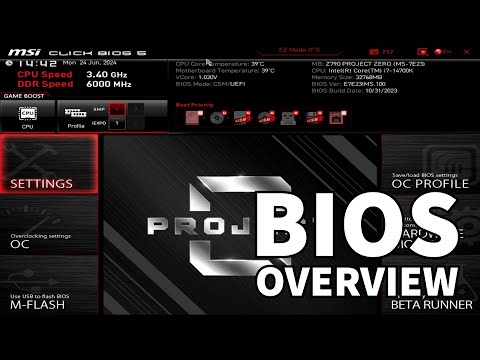 MSI Z790 Project Zero Motherboard BIOS Overview