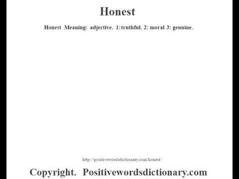 Honest definition | Honest meaning
