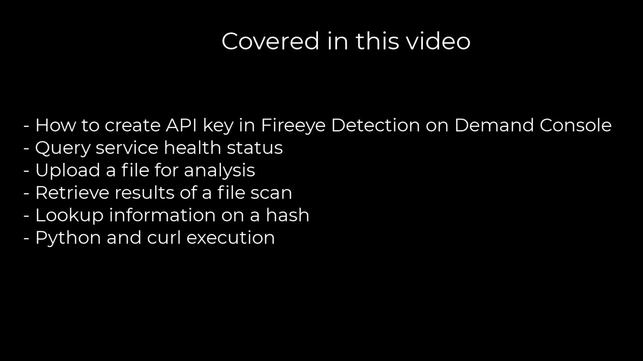 Intro to FireEye Detection on Demand API
