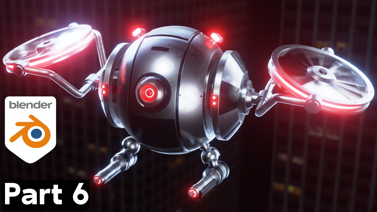 Sci-Fi Security Drone - Part 6 (Blender Tutorial)