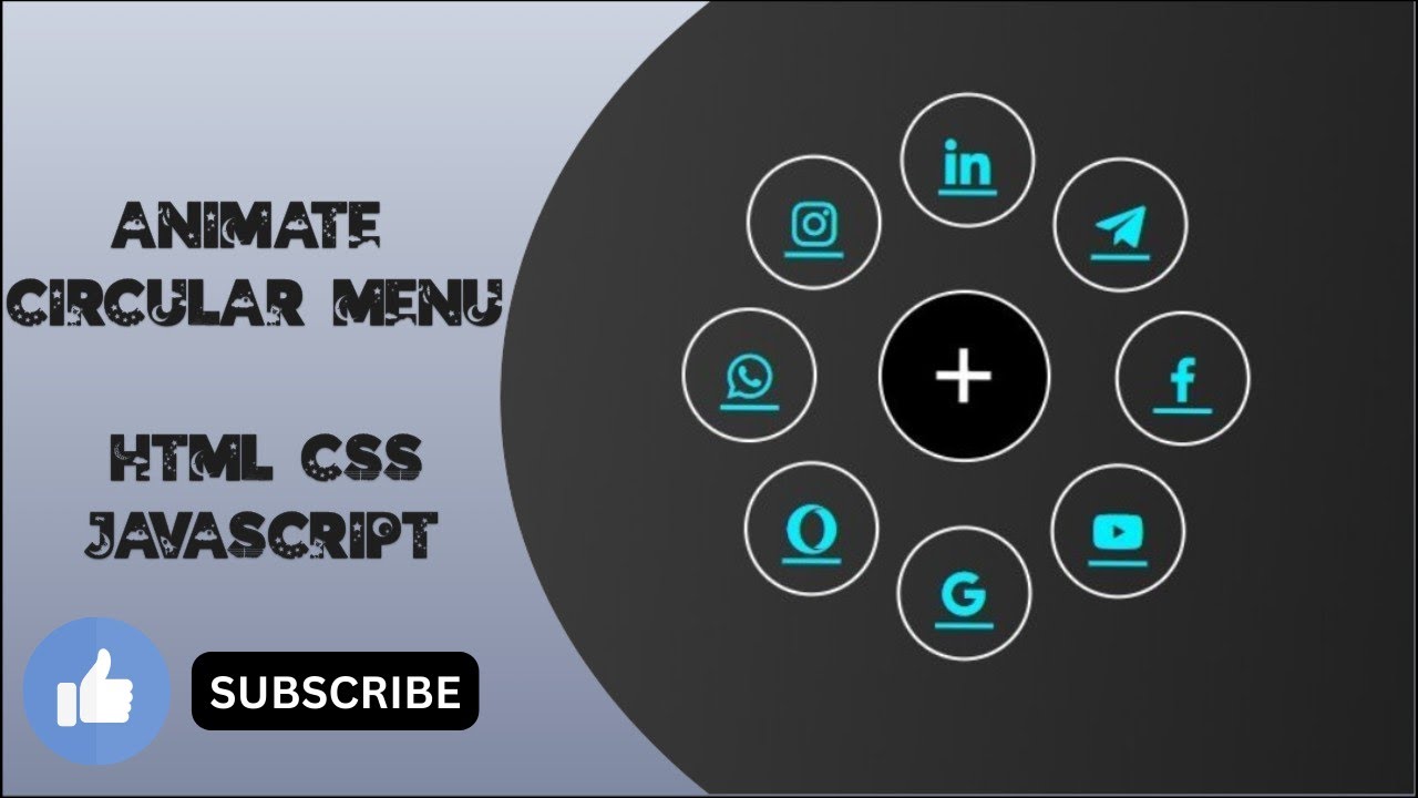 Animated Circular Social Media Menu using HTML|CSS & JavaScript #html #css #javascript