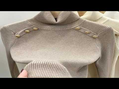 2024 Autumn and Winter New Cashmere Sweater Women's Turtleneck Long sleeved Knit Pullover Slim Cashm