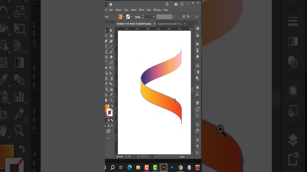 How to make Ribbon in Adobe Illustrator. #adobeillustrator #ribbon #gradient