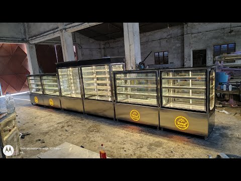 Straight glass cake & sweet display counter Ac