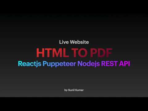 HTML to PDF using Puppeteer Nodejs Rest API and Reactjs on Live Website
