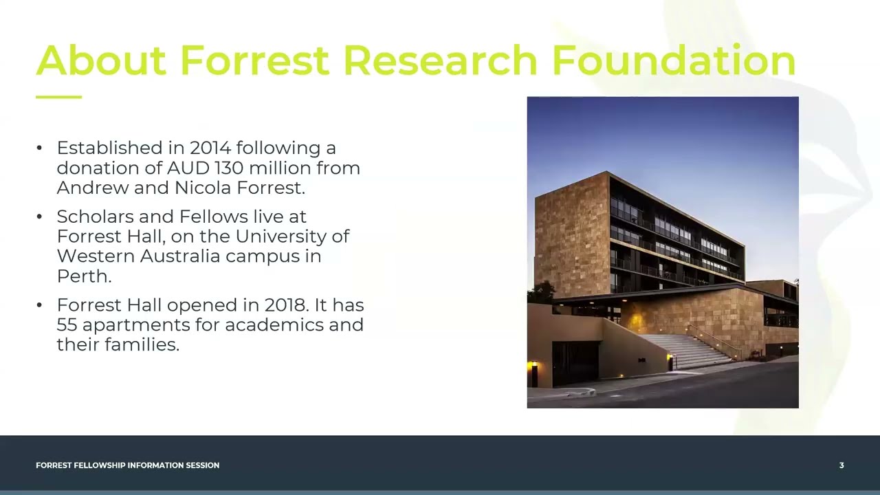 Forrest Fellowship information session | May 2025