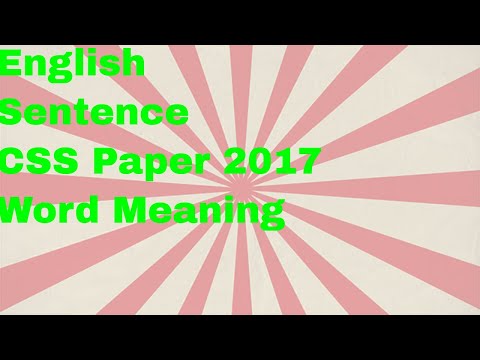 illustrate meaning of word in English Sentence for CSS, Learn Use of Words Easily in 30 Minutes