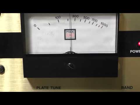 Pride DX-300 infamous linear amplifier on the bench keydown on a dummy load