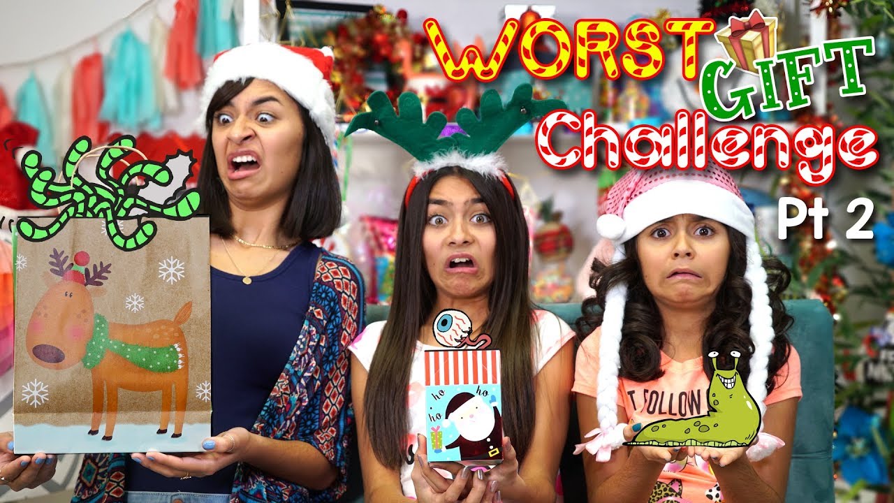 Worst Gift Challenge - Part 2 : Opening Christmas Presents // GEM Sisters