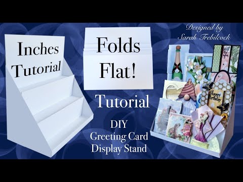 ✂️ Inches Tutorial DIY greeting card display stand Folds flat Craft fairs Market stalls Table top