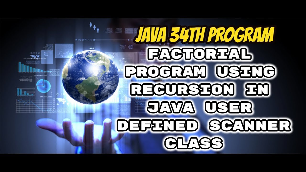 java 34th program||Factorial Program using recursion in java User Defined Scanner Class