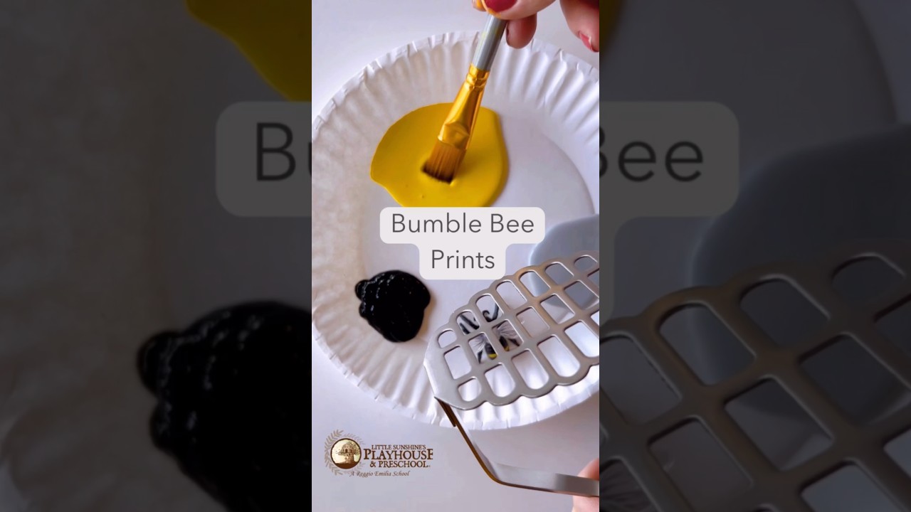 Bumble Bee Prints 🐝 #preschool #diy #creepycrawlies #bee #kidscraft