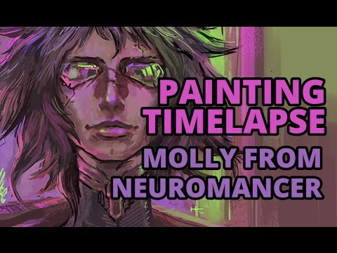 Fanart Friday #2 - Neuromancer's Molly - Painting Timelapse