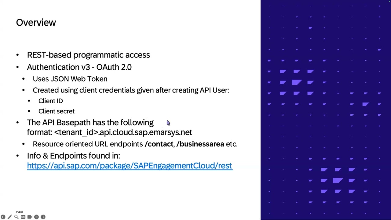 SAP Engagement Cloud, Enterprise Edition   API Essentials for Streamlined Data Onboarding