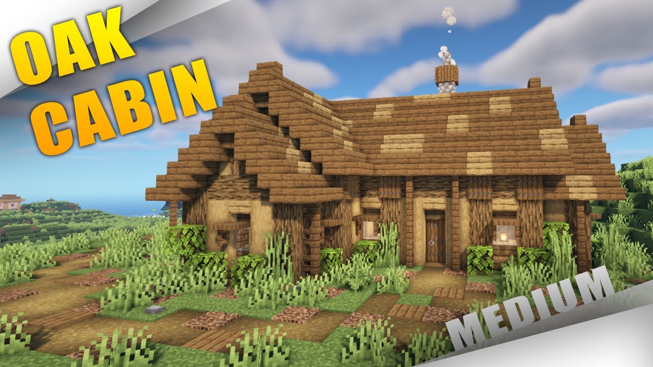 Minecraft: How to build a Oak Cabin Decorative house Tutorial ...
