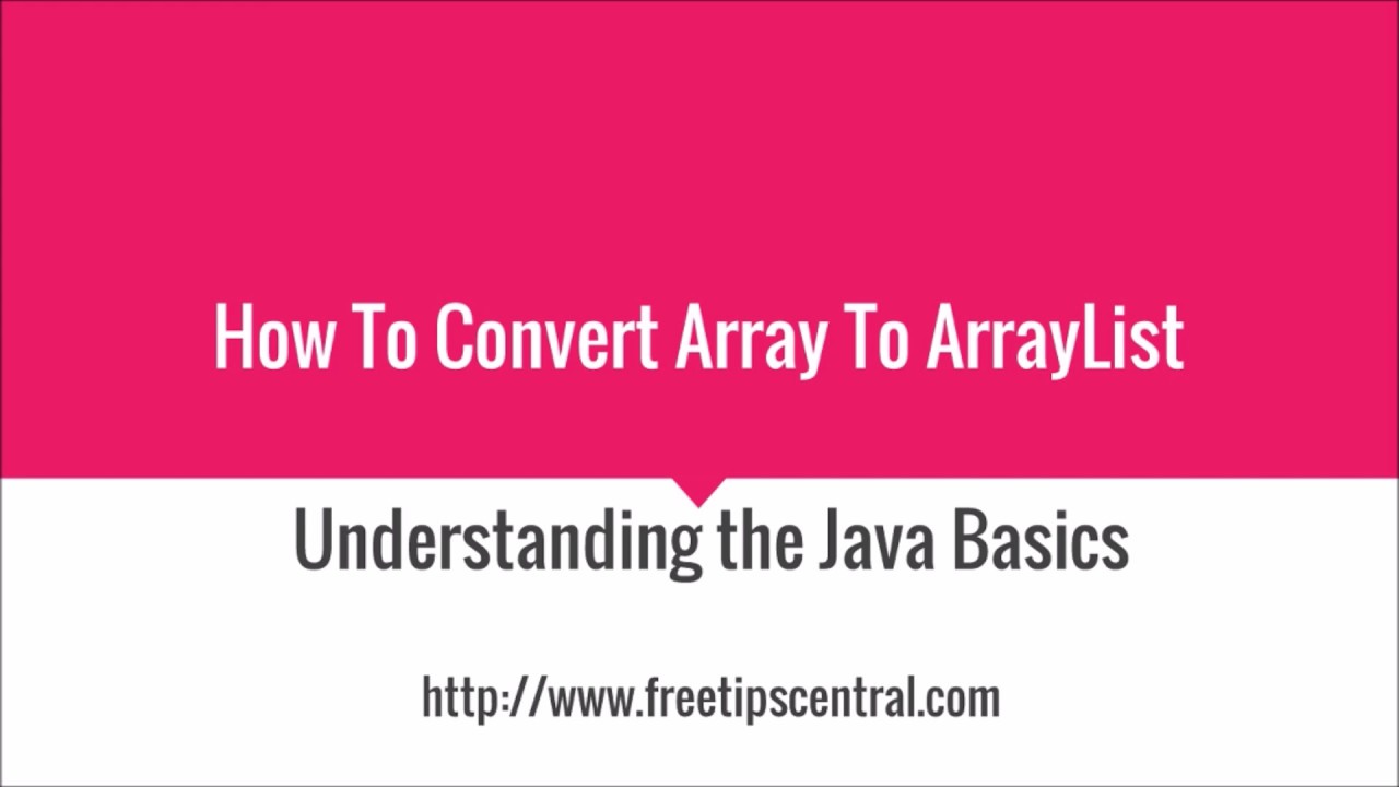 How To Convert Array To ArrayList