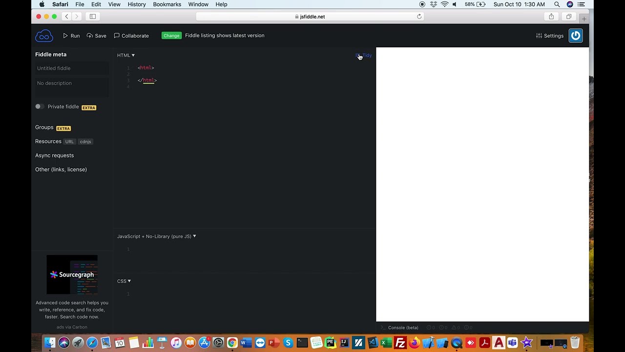 Learn HTML|JSFiddle|Code Playground