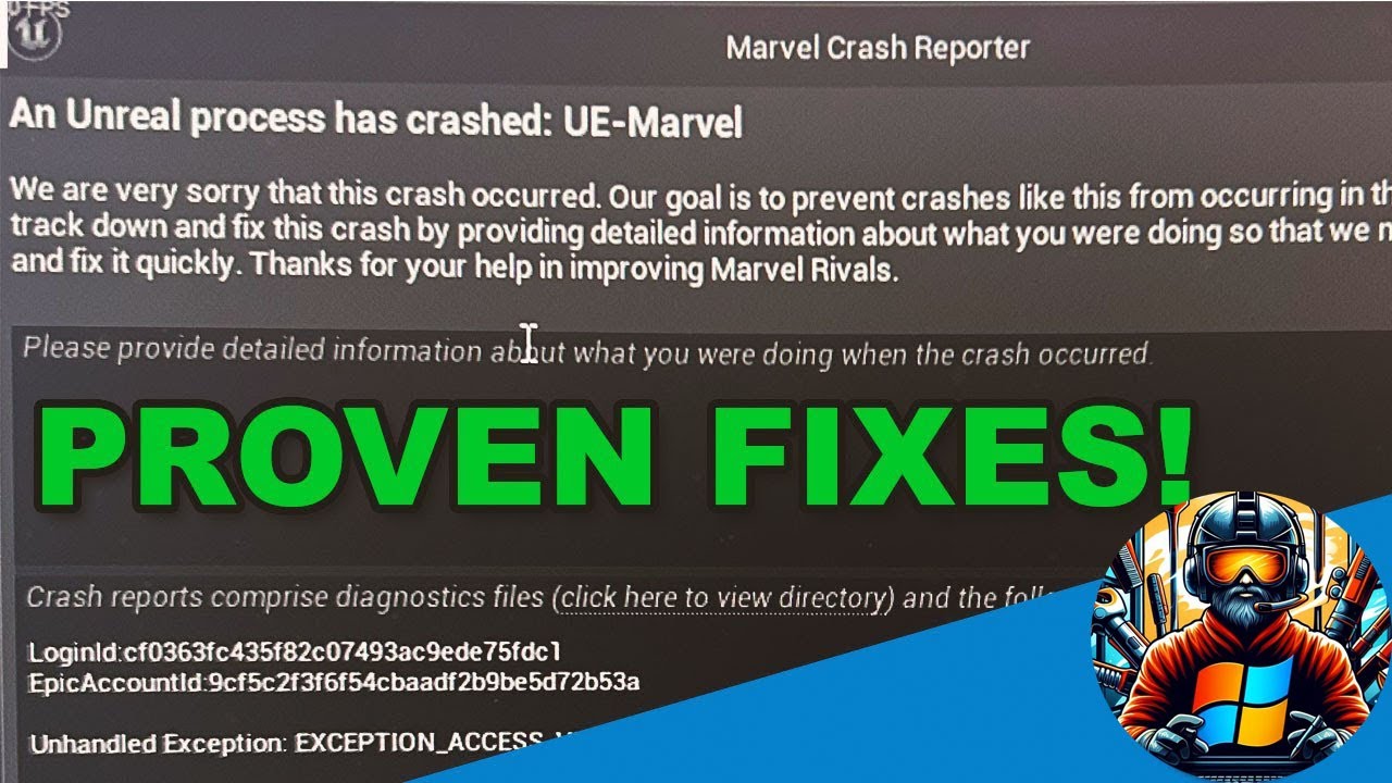 Fix Unhandled Exception  EXCEPTION ACCESS VIOLATION Error  Marvel Rivals