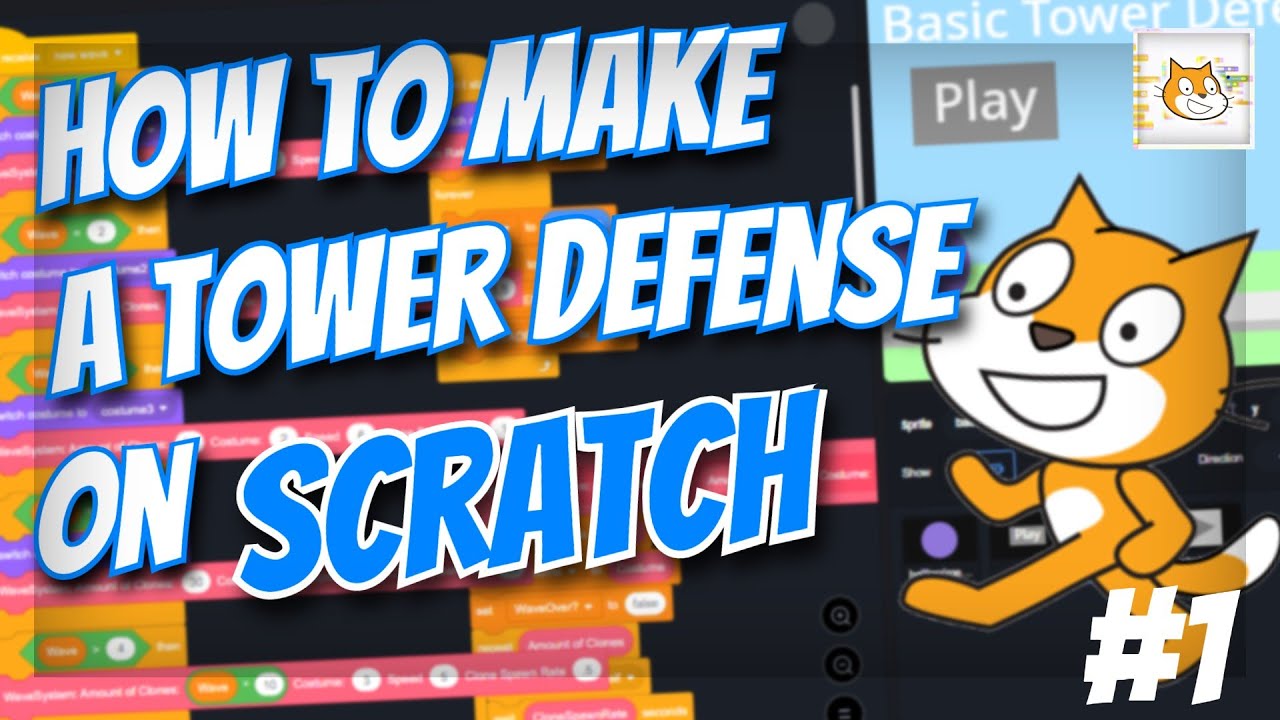 How to make a TOWER DEFENSE game on SCRATCH! #1 Menu and Enemies | How To Scratch